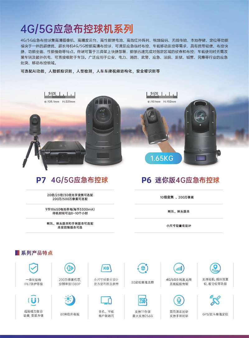 盾魂4G/5G移动应急布控球，便携式一体化云台无线巡航监控 - 盾魂Duniot